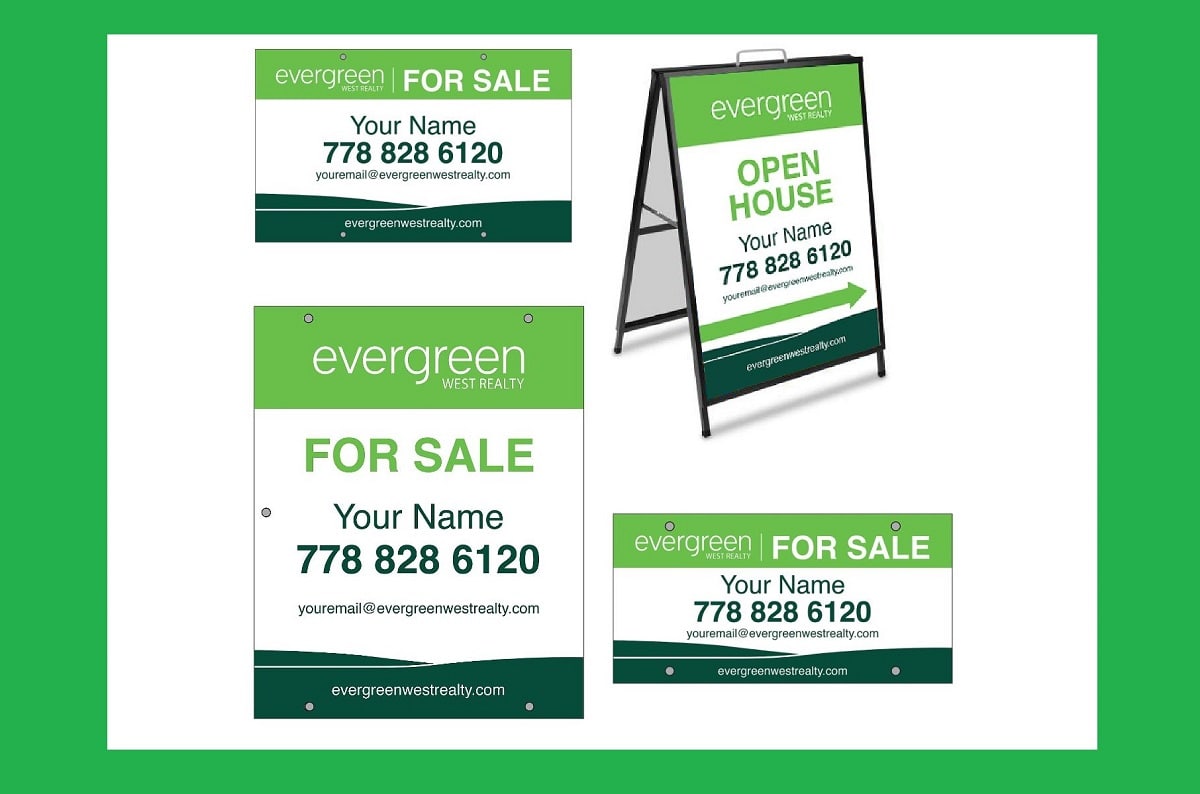 Evergreen West Realty Signs in a new design - our news
